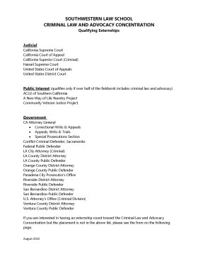 Concentrations & Customizations | Southwestern Law School
